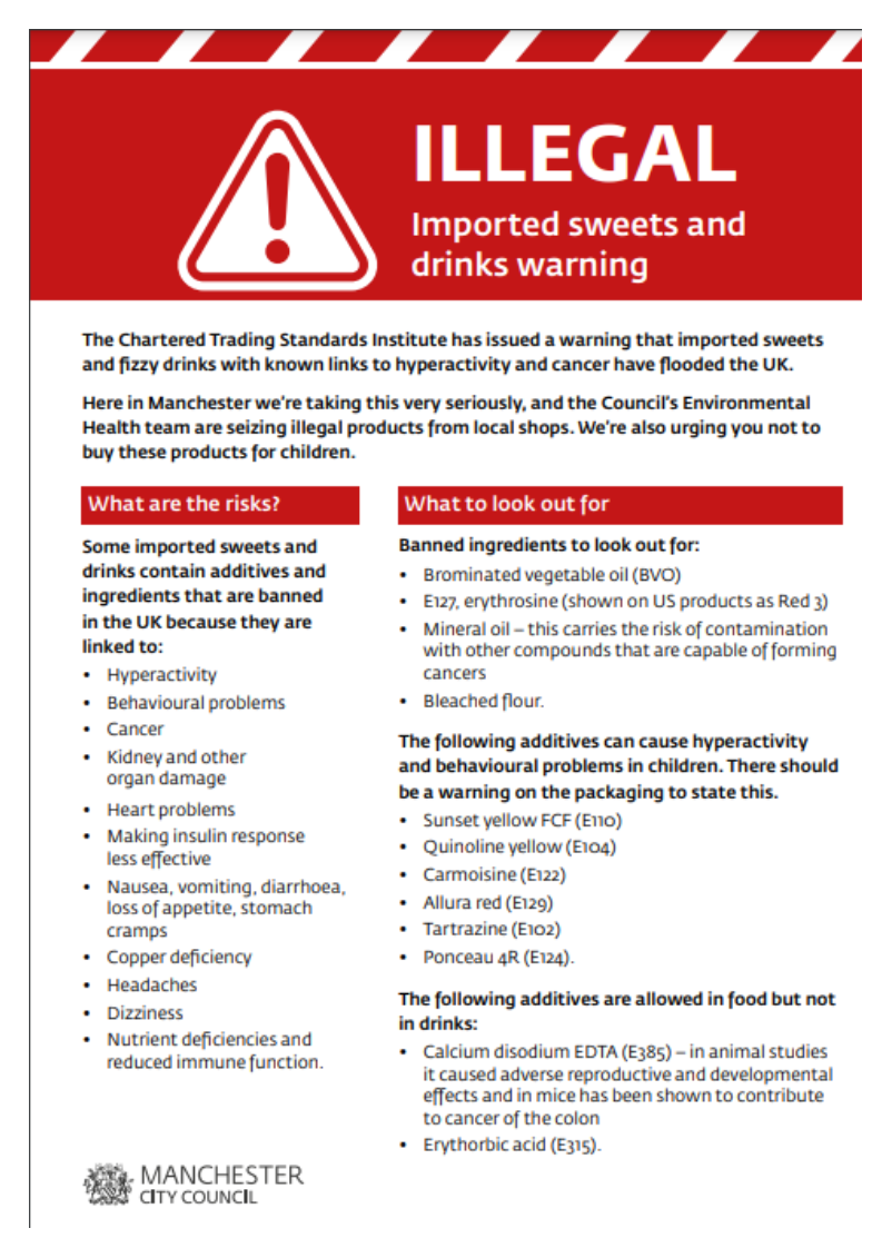 Safety warning from Manchester City Council regarding illegal imported ...